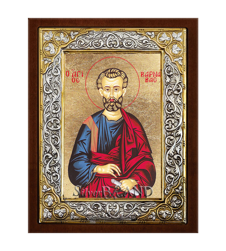 Silver Icon Saint Barnabas Hagiography 26x20cm