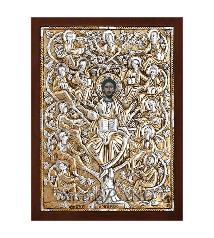 The Tree Of Life Silver Icon 15x11cm (Gold Plated)