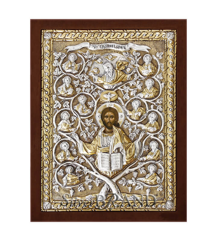 The Tree Of Life Silver Icon 26x20cm (Gold Plated)