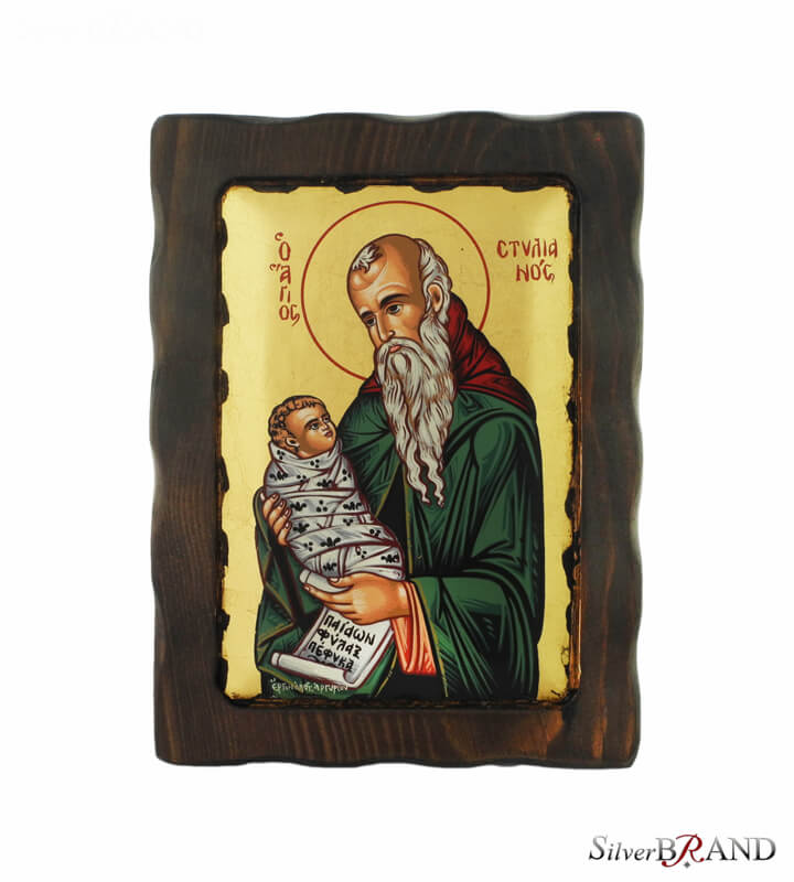 Άγιος Στυλιανός Ξύλινη Εικόνα 16x13cm